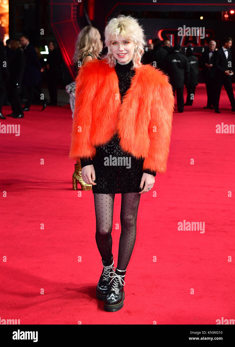 Charlie Barker attending the european premiere of Star Wars: The Last ...