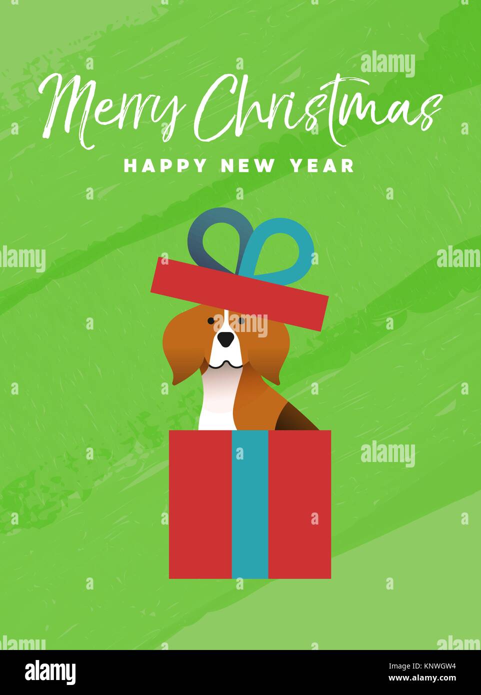 Cute beagle dog christmas Stock Vector Images - Alamy
