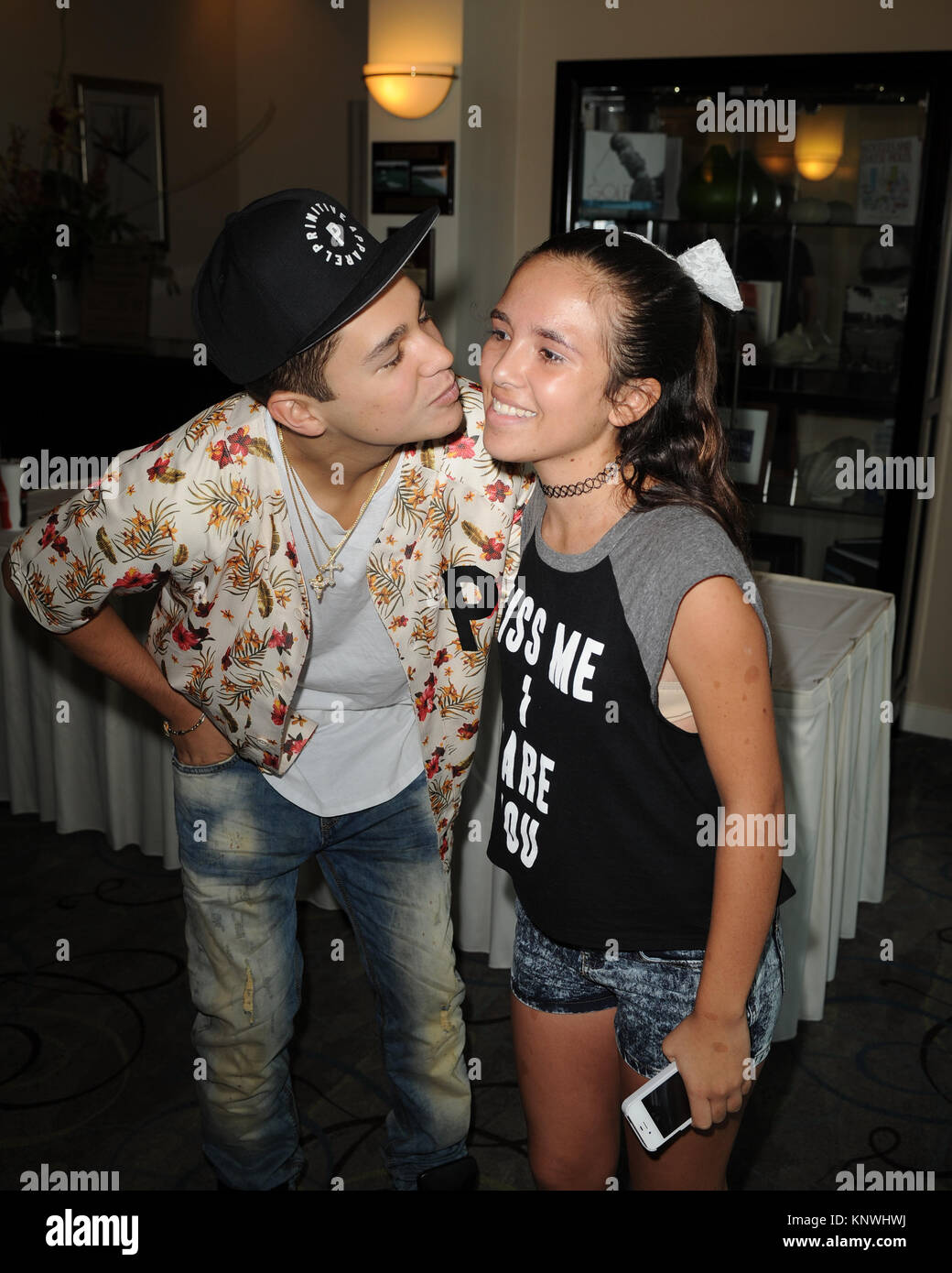 MIAMI BEACH FL - JUNE 18: DJ Irie and Austin Mahone attend the Inspire ...