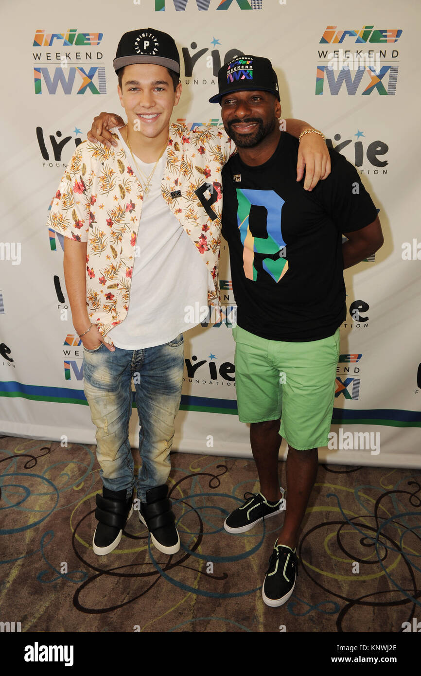 MIAMI BEACH FL - JUNE 18: DJ Irie and Austin Mahone attend the Inspire ...