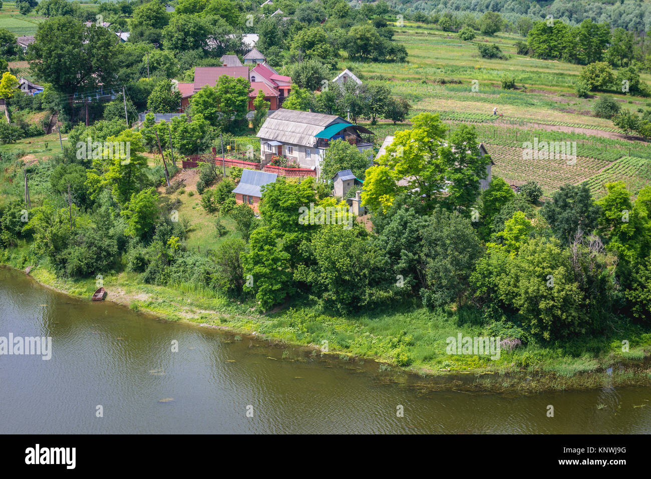Aerial view ukrainian village nature hi-res stock photography and ...