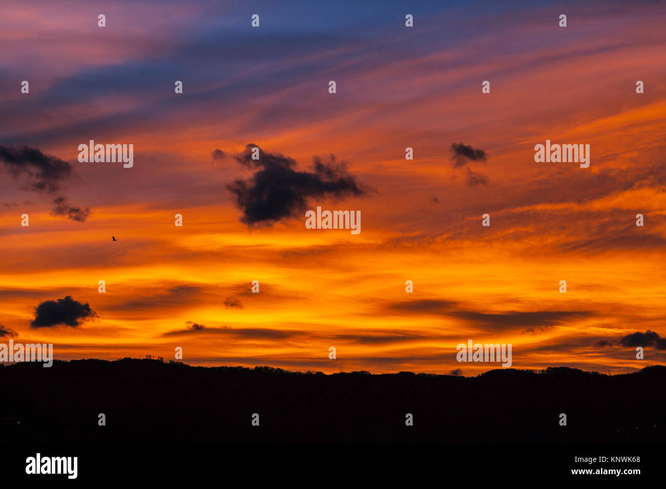 dramatic red sky in sunset Stock Photo - Alamy