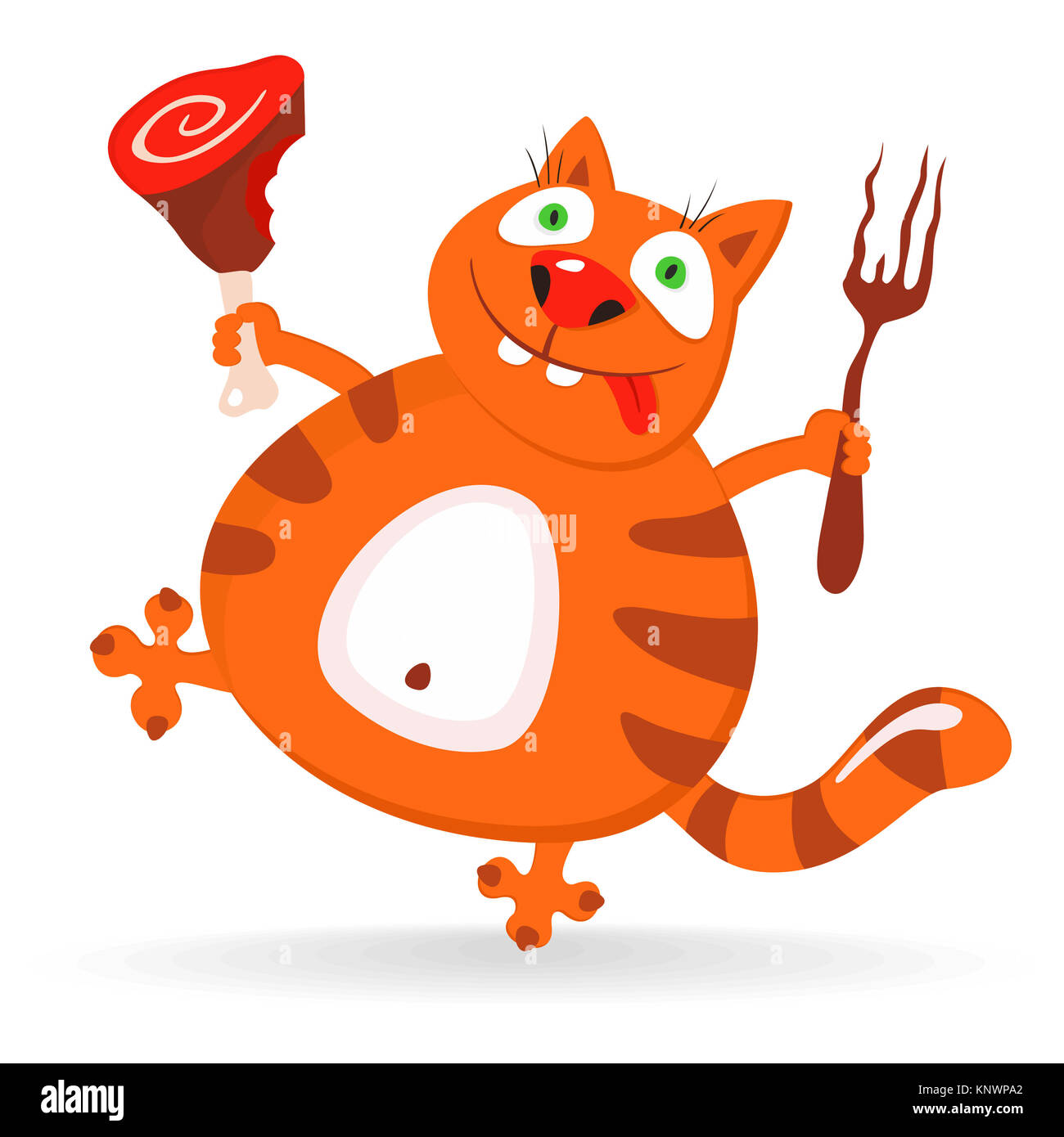 Funny cartoon cat - animal pet - vector illustration Stock Photo - Alamy