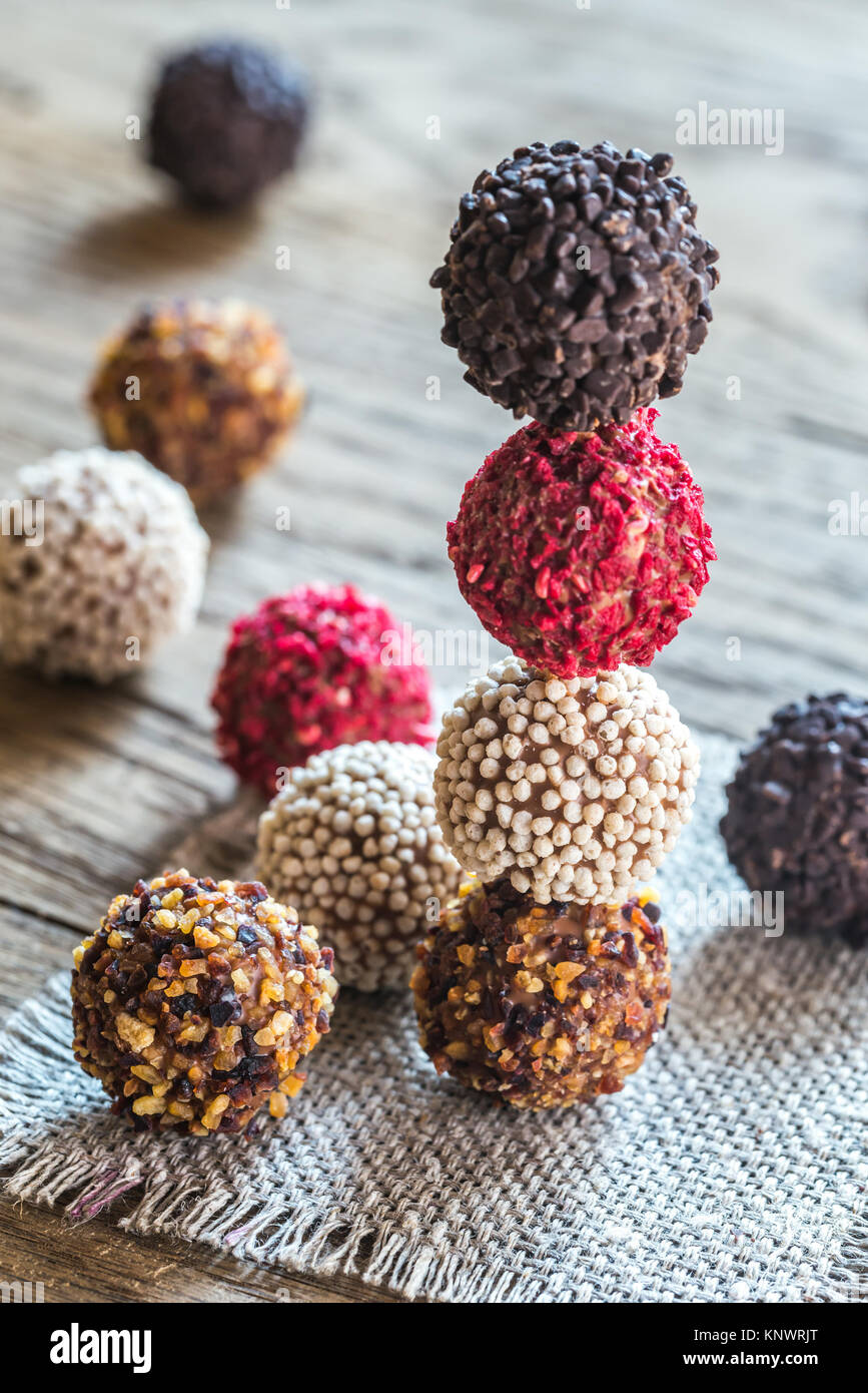 Colorful belgian truffles Stock Photo - Alamy
