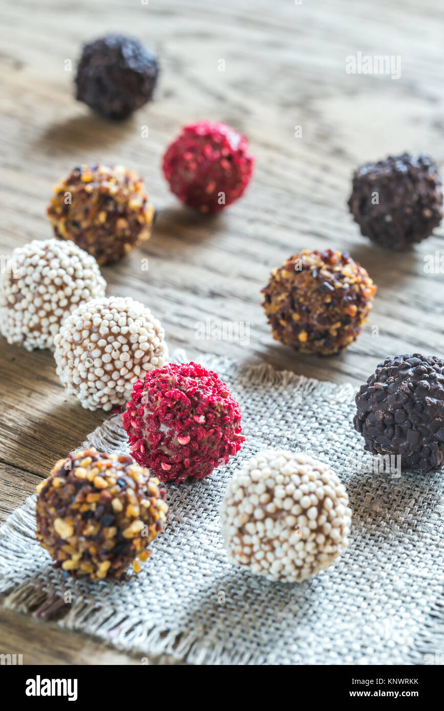 Colorful belgian truffles Stock Photo - Alamy