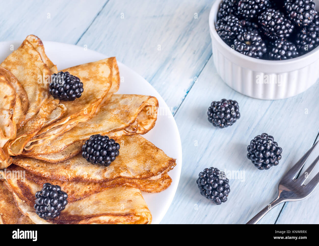 Pile of crepes on the plate Stock Photo - Alamy