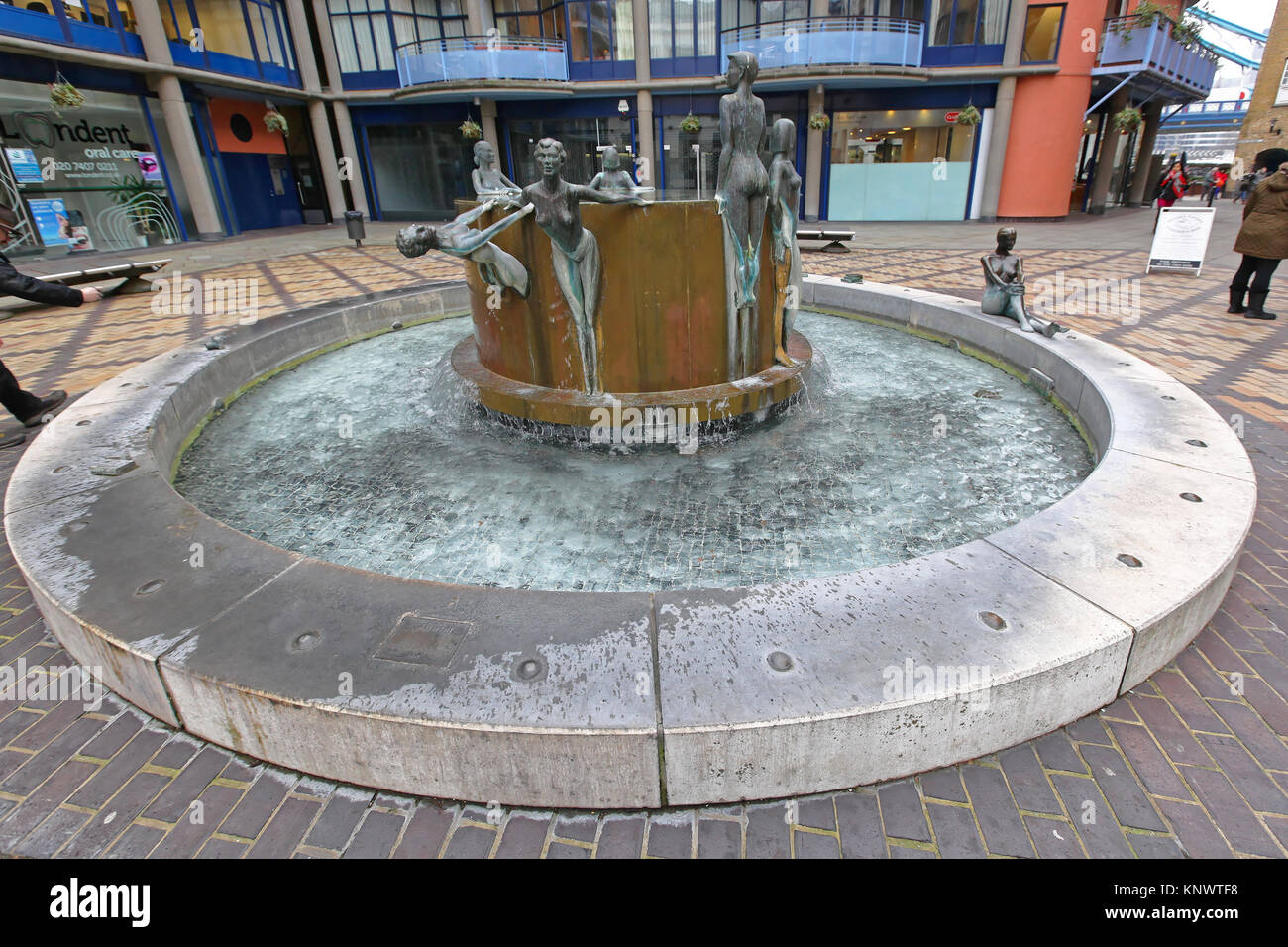 LONDON, UNITED KINGDOM - JANUARY 25: Waterfall Fountain at Shad Thames ...