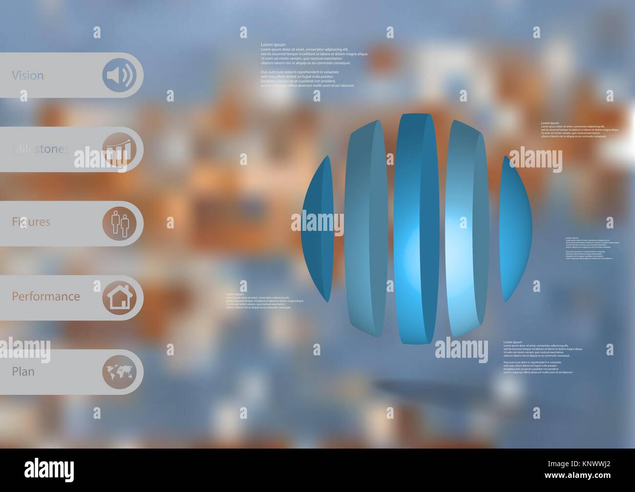 3D illustration infographic template with motif of ball vertically ...