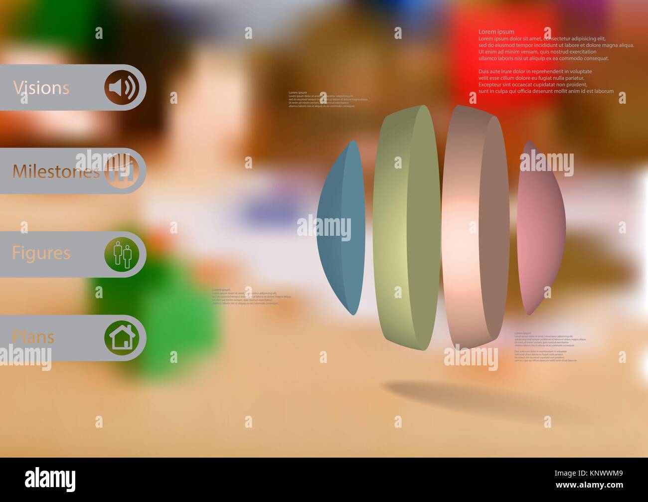 3D illustration infographic template with motif of ball vertically ...