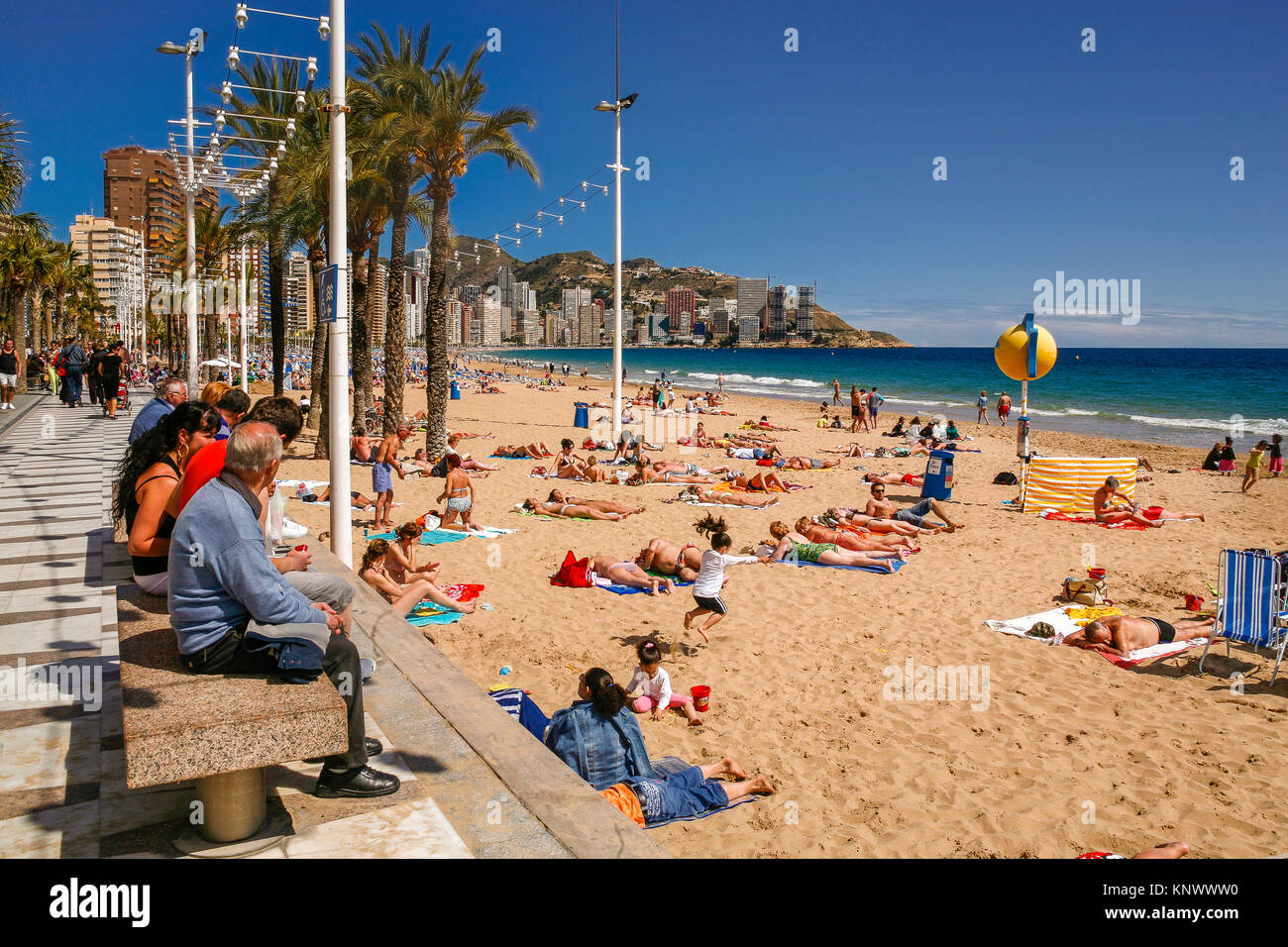 Spain Benidorm: East Beach Stock Photo - Alamy