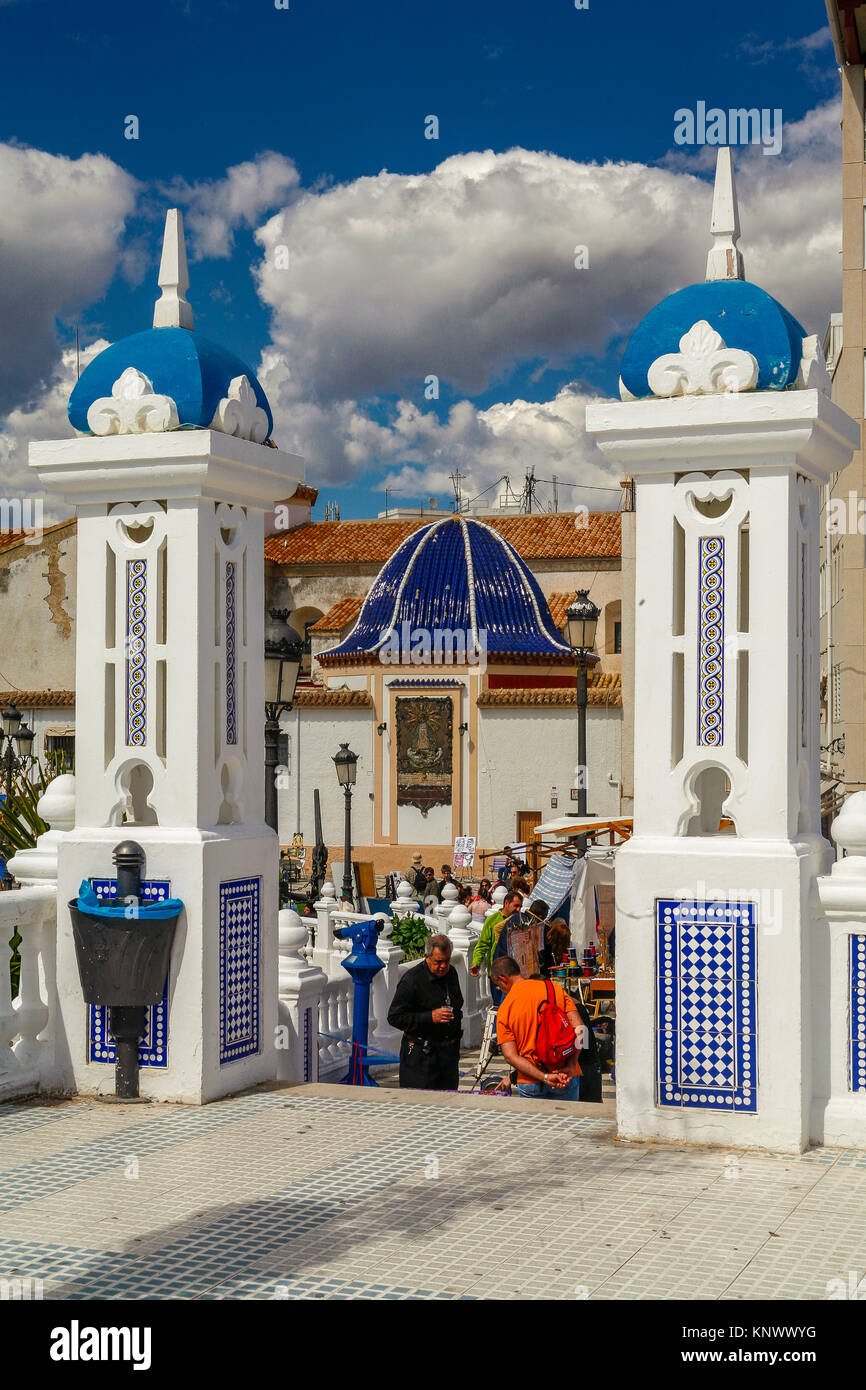 Spain Benidorm: Square of the Mediterranean terrace Stock Photo - Alamy