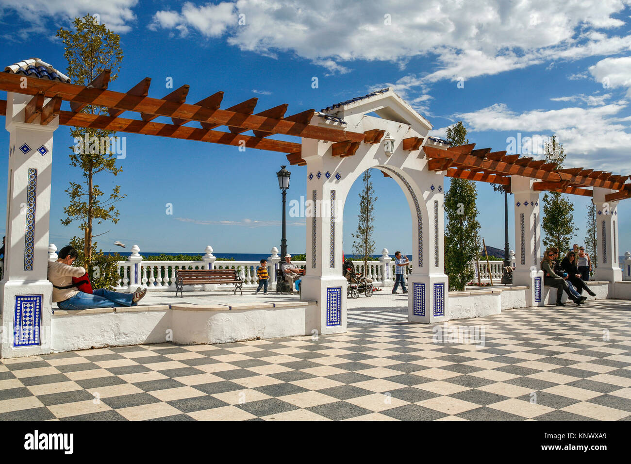 Spain Benidorm: Square of the Mediterranean terrace Stock Photo - Alamy