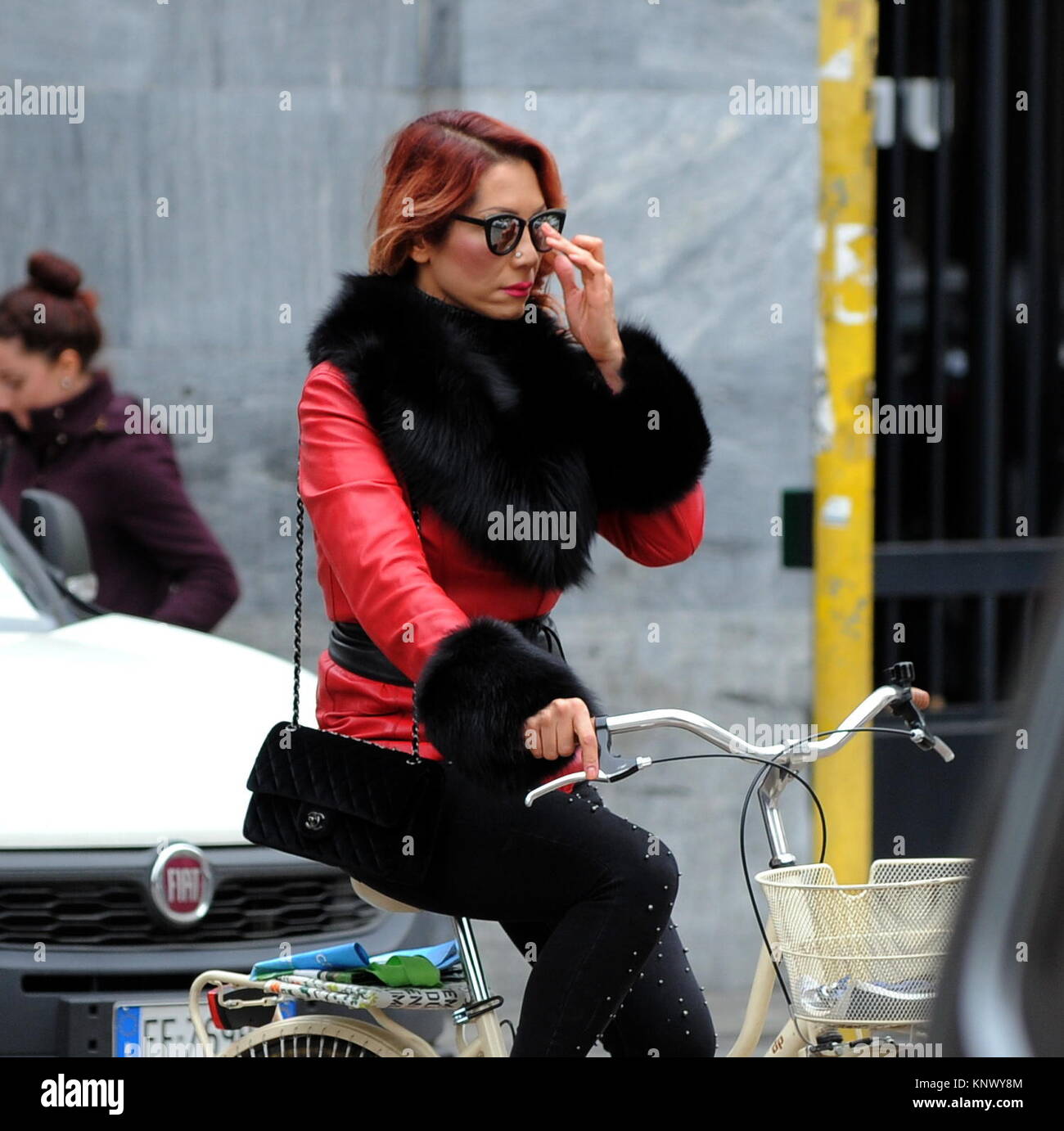 Efe Bal out and about on her bike Featuring: Efe Bal Where: Milan ...