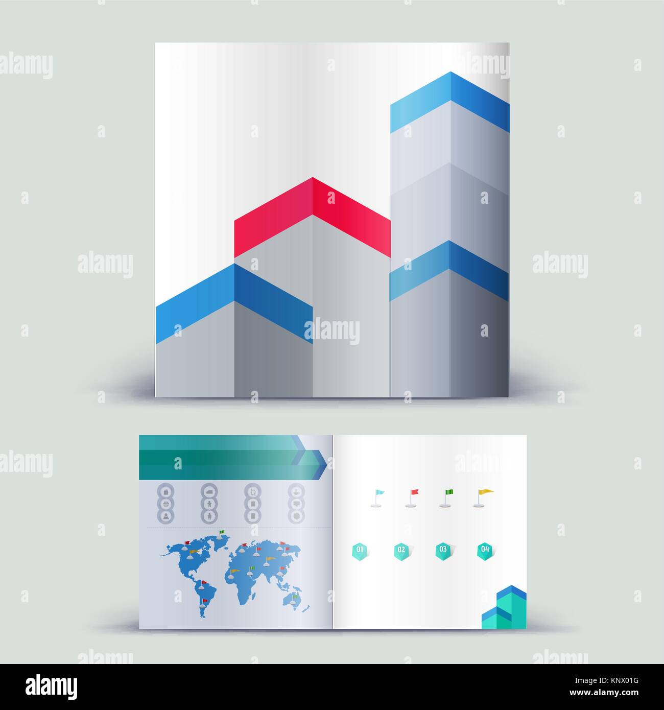 Corporate booklet promotion template with color elements. Vector ...