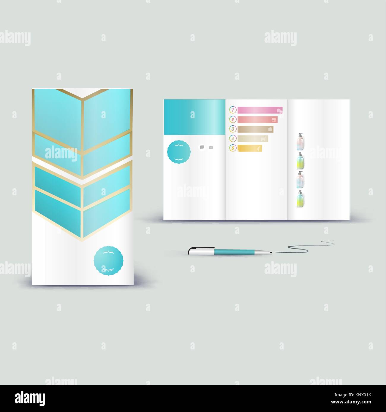 Corporate booklet promotion template with color elements. Vector ...
