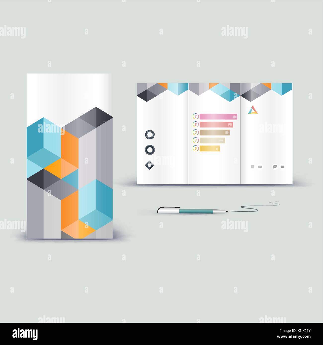 Corporate booklet promotion template with color elements. Vector ...