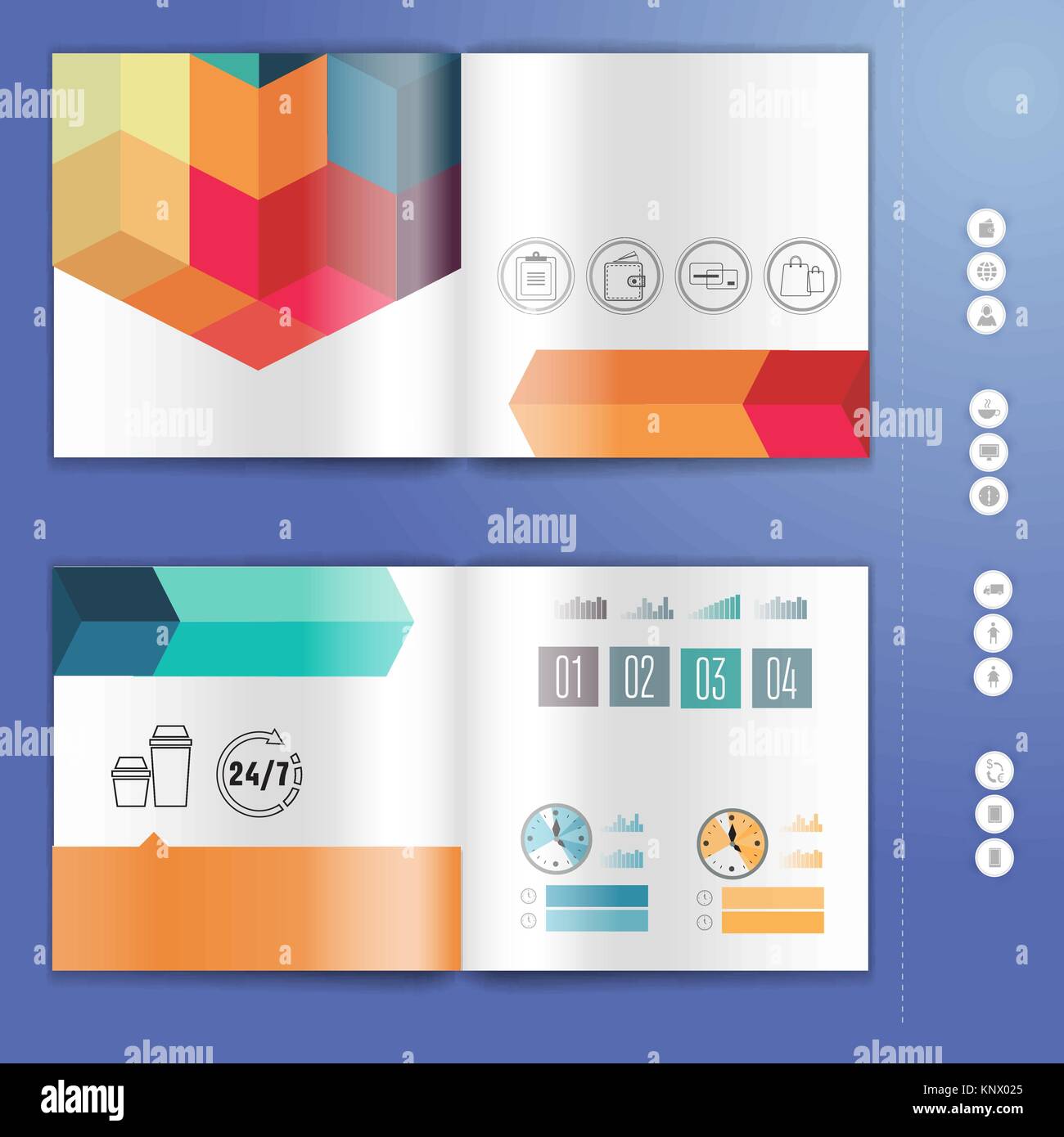 Corporate booklet promotion template with color elements. Vector ...