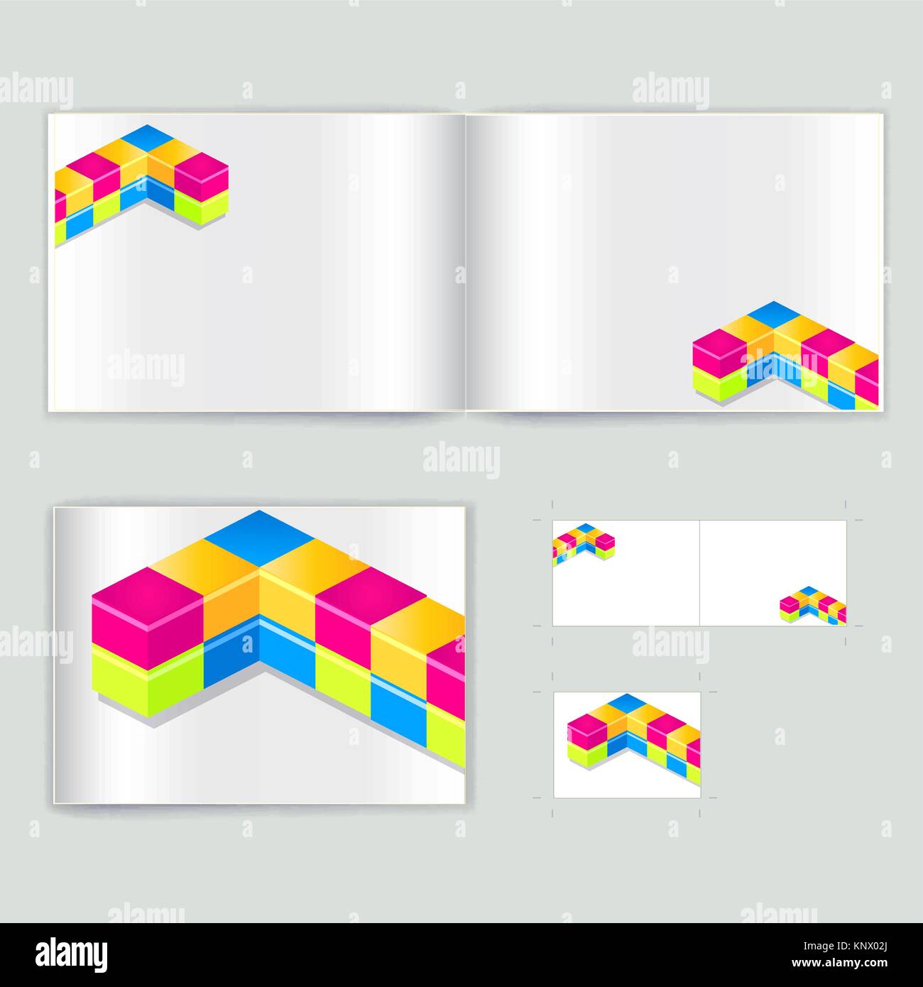 Corporate booklet promotion template with color elements. Vector ...