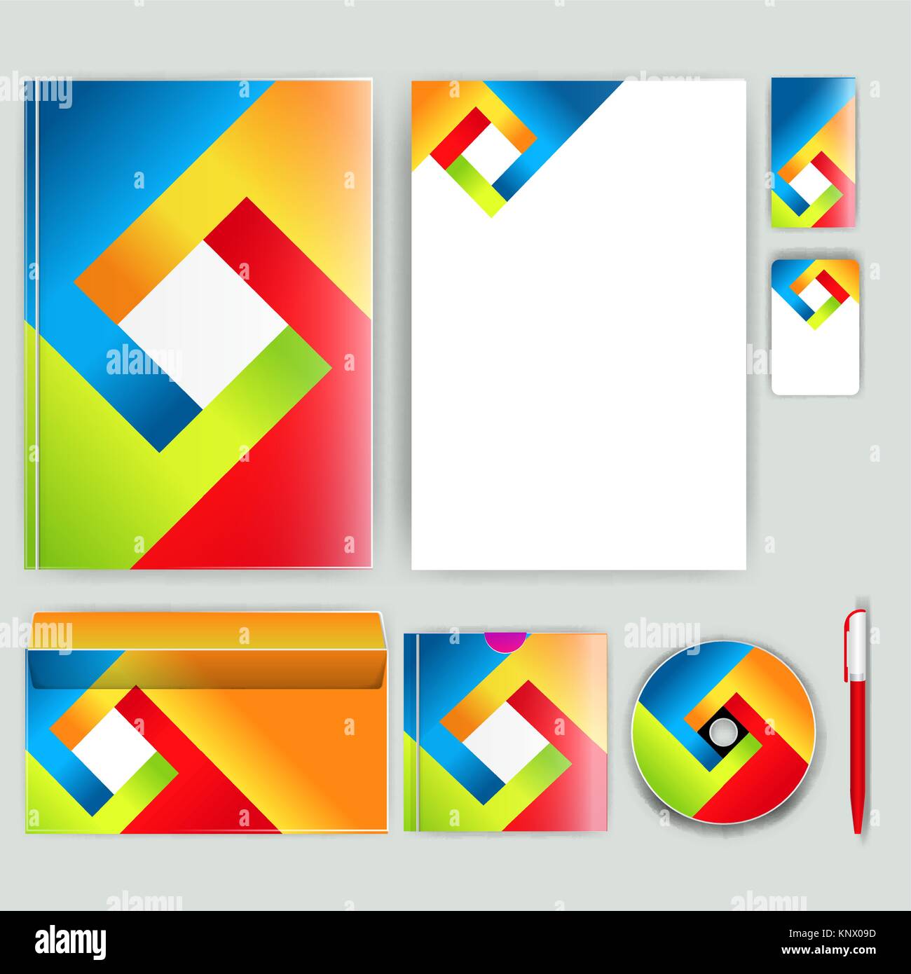 Corporate identity template with color elements. Vector company ...