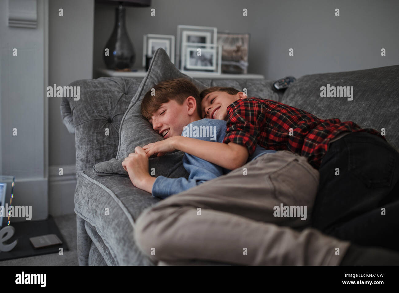 Siblings Fighting Laughing High Resolution Stock Photography and Images ...