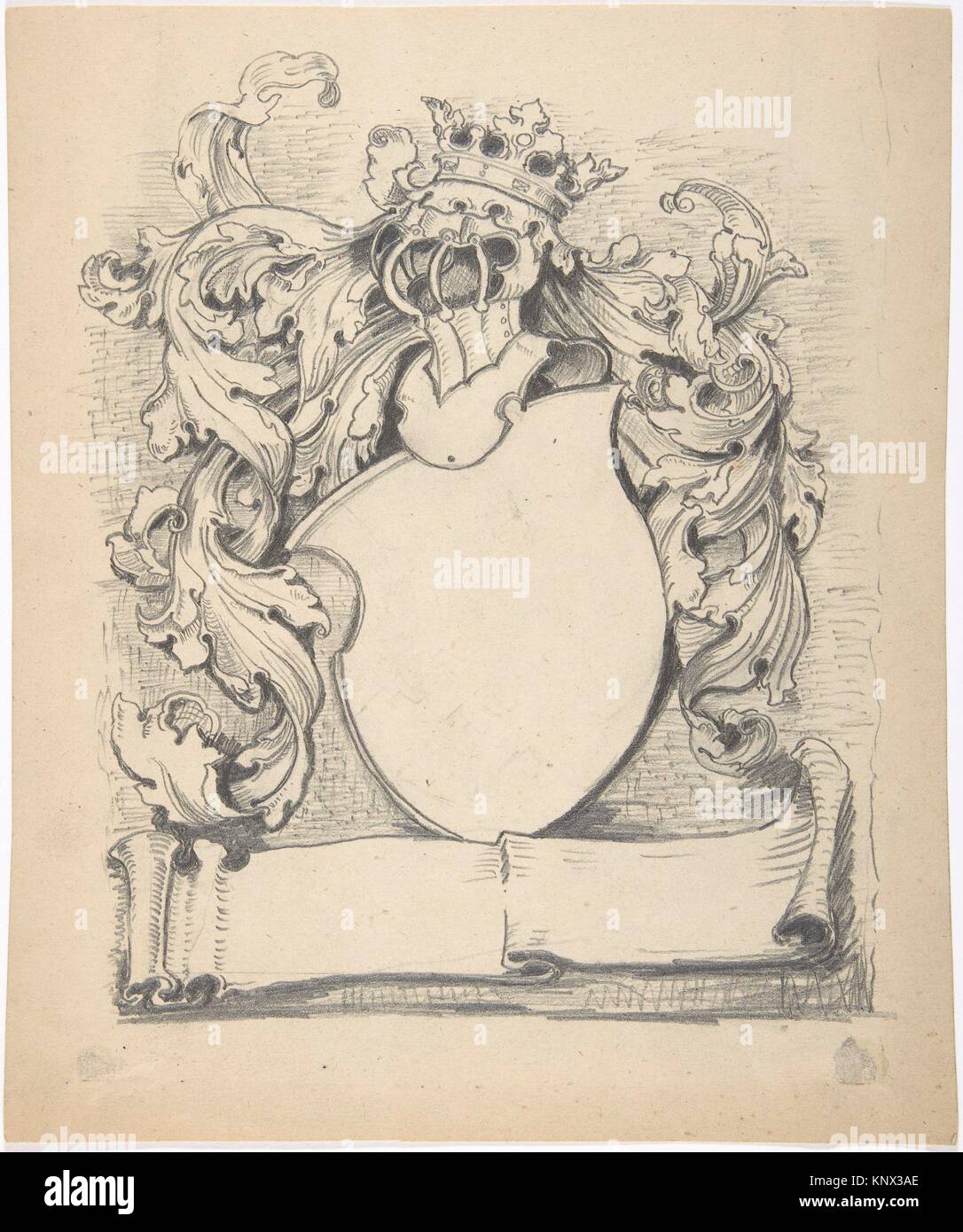 Design for an Armorial Escutcheon. Artist: Anonymous, British, 19th ...