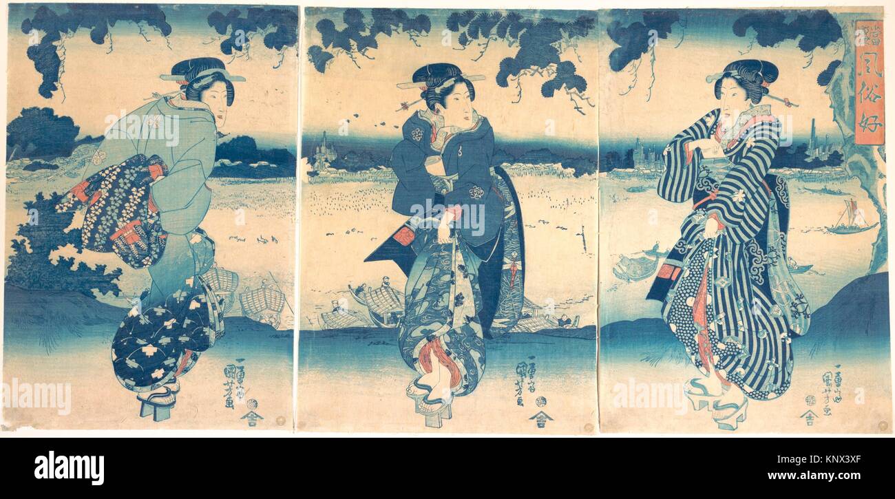 Women Near A River Artist Utagawa Kuniyoshi Japanese 1797 1861 Period Edo Period 1615