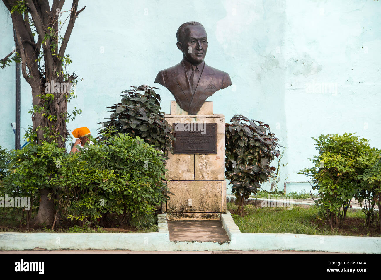 Bust of Pedro Vargas, famous Mexican singer, Havana, Cuba Stock Photo ...