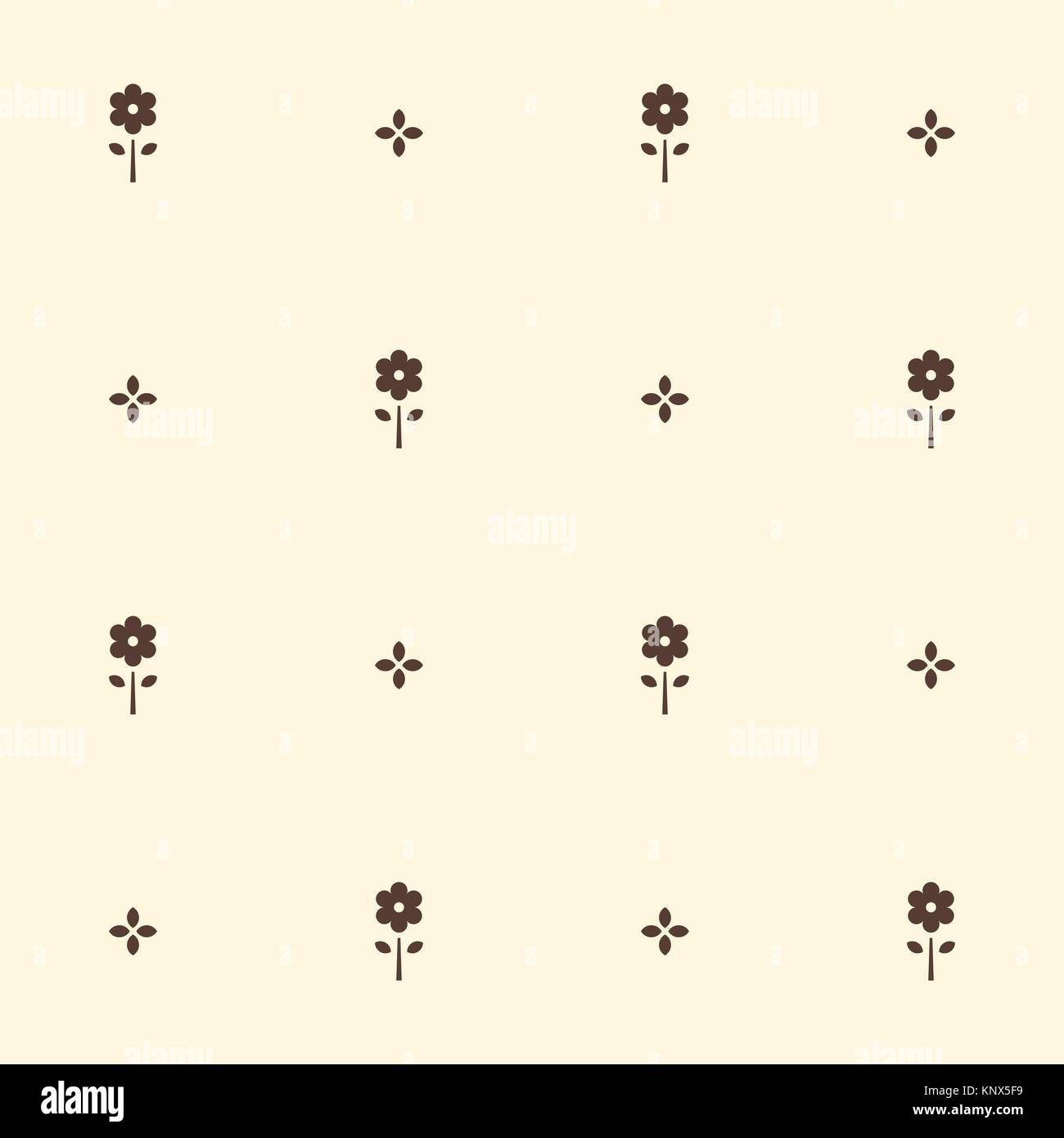 Seamless vector pattern. Cute simple brown flowers Stock Vector Image ...