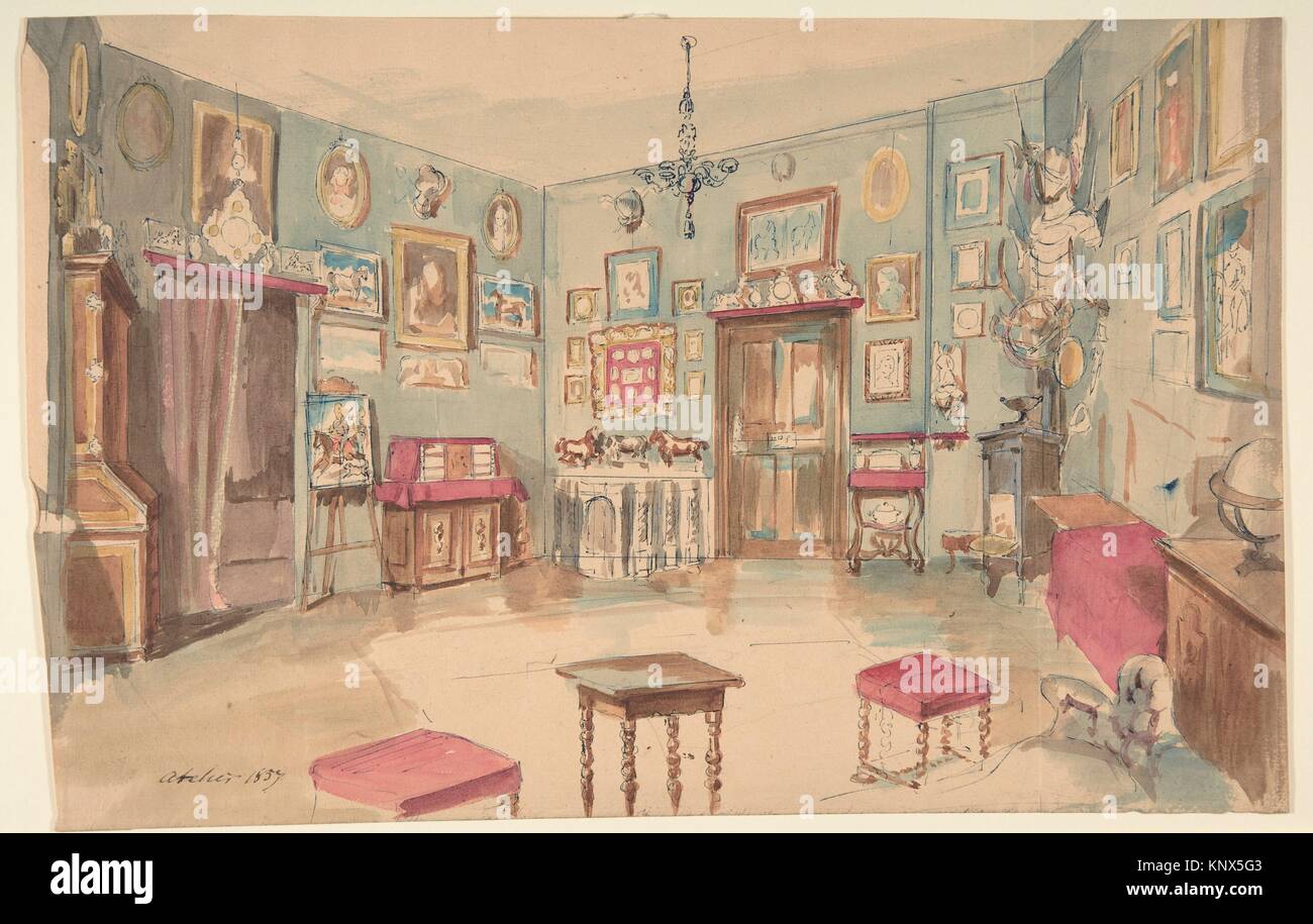19th century interior drawing High Resolution Stock Photography and ...