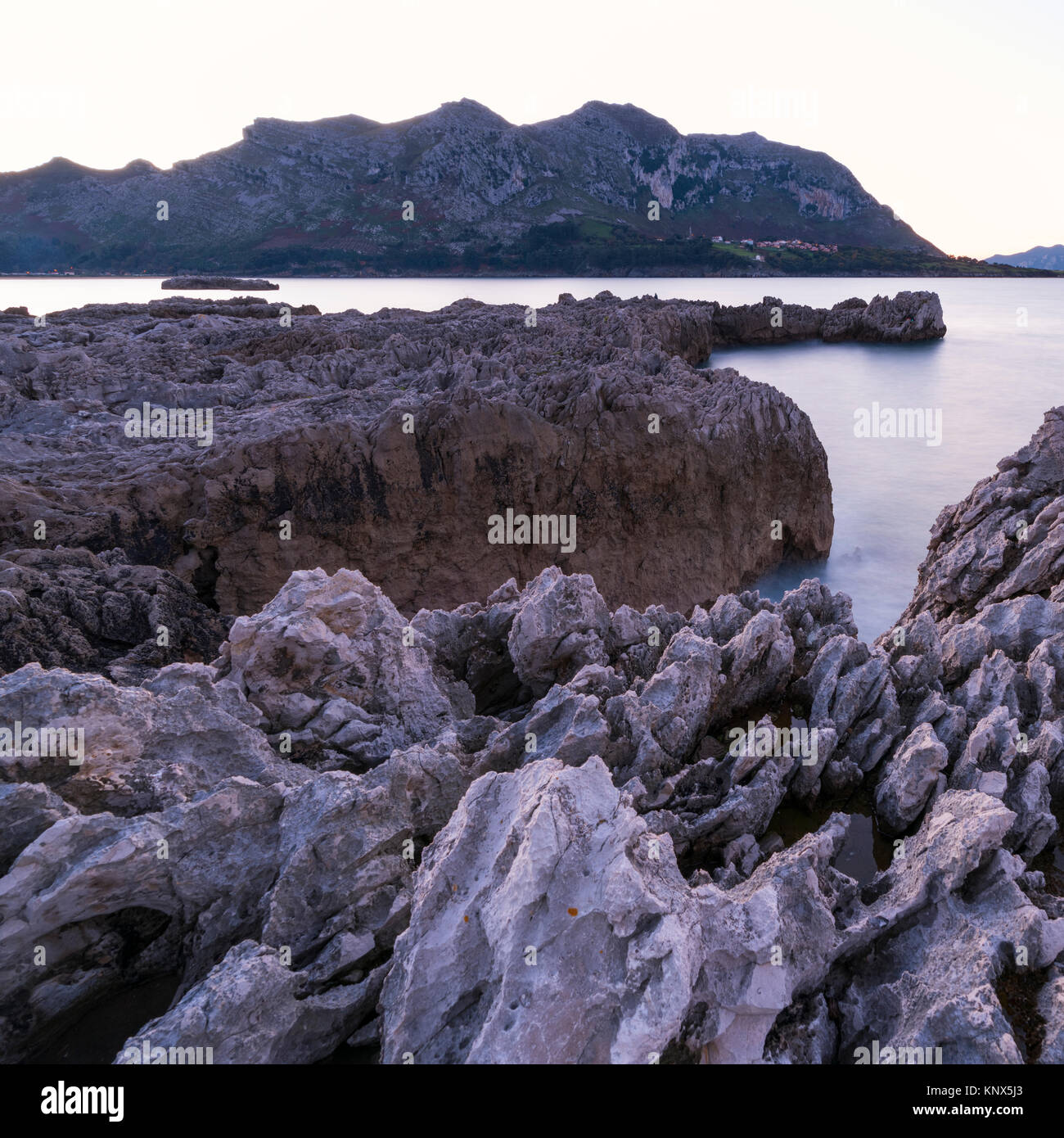 Karst in Islares, in the background Candina and Mount Buciero. Islares ...