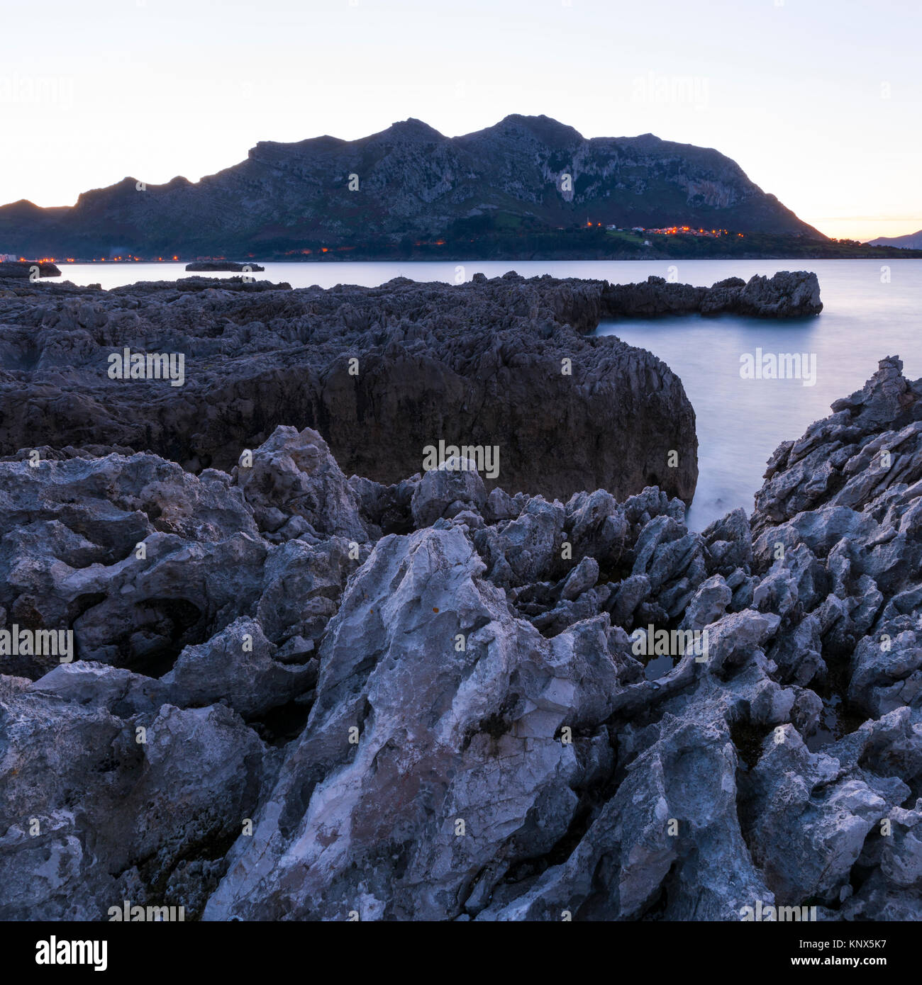 Karst in Islares, in the background Candina and Mount Buciero. Islares ...