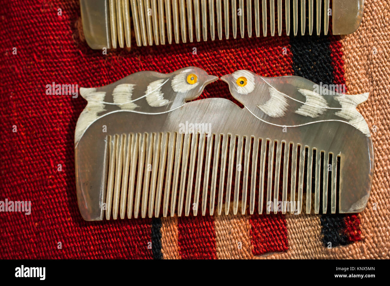 Set of brand new hand made horn comb Stock Photo - Alamy