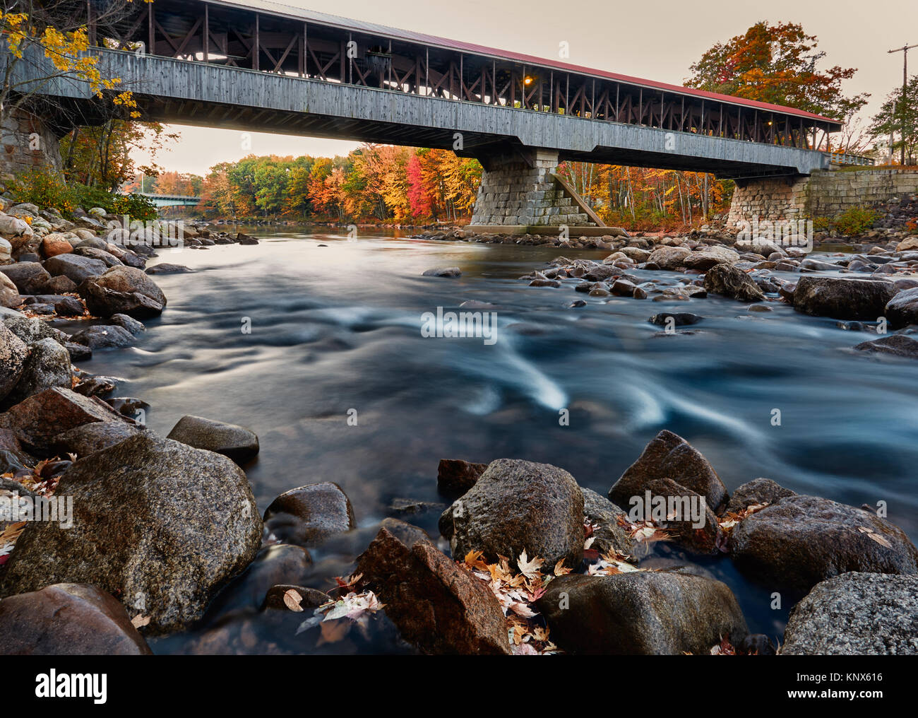 River in Maine and autumn colors Stock Photo - Alamy