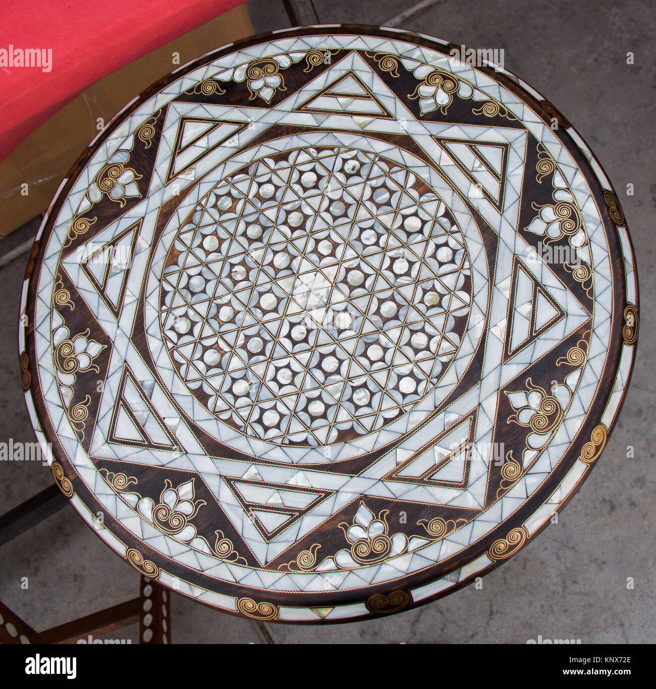 Ottoman Turkish art with geometric patterns on wood Stock Photo - Alamy