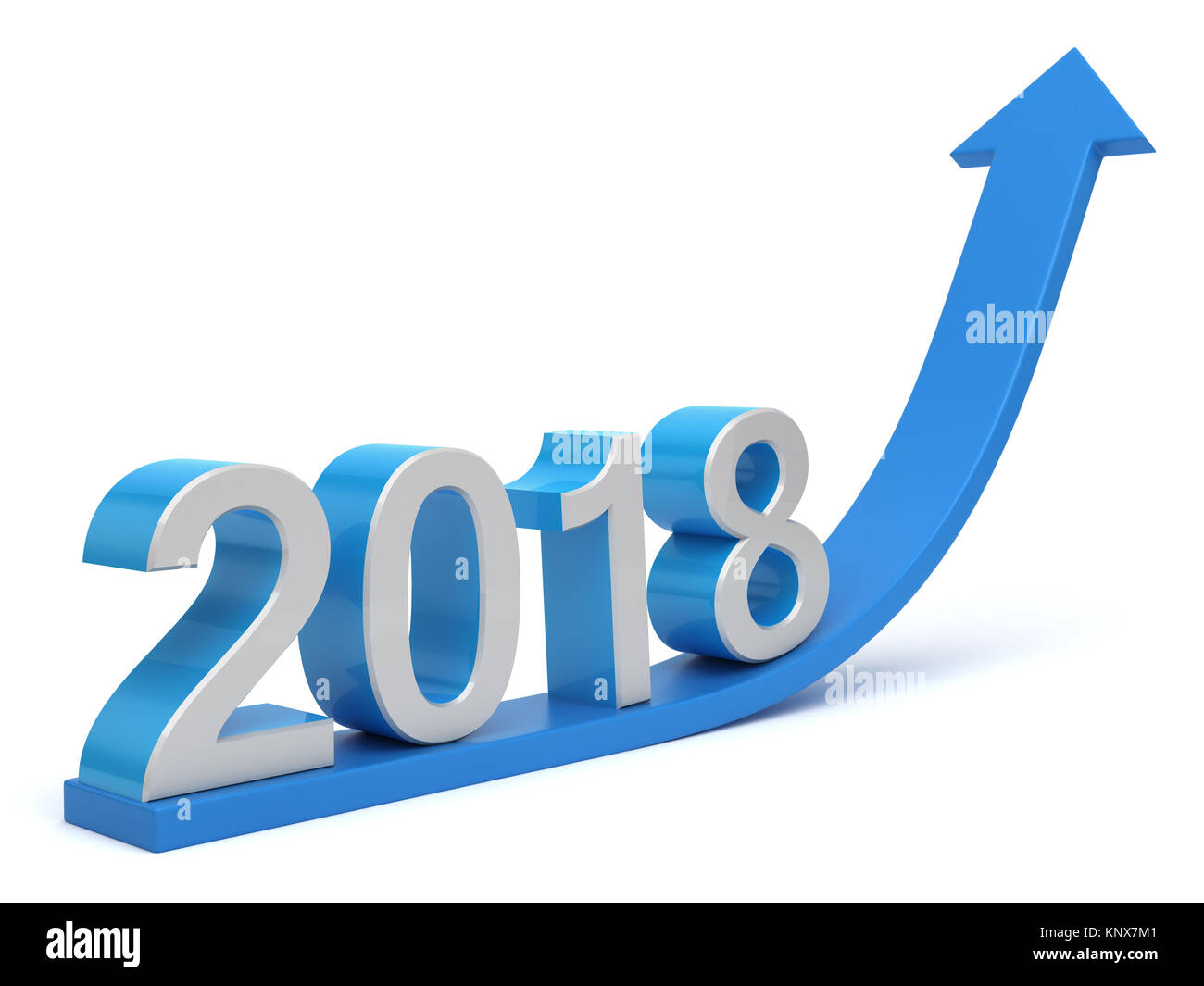 2018 3d with arrow curving upwards Stock Photo - Alamy