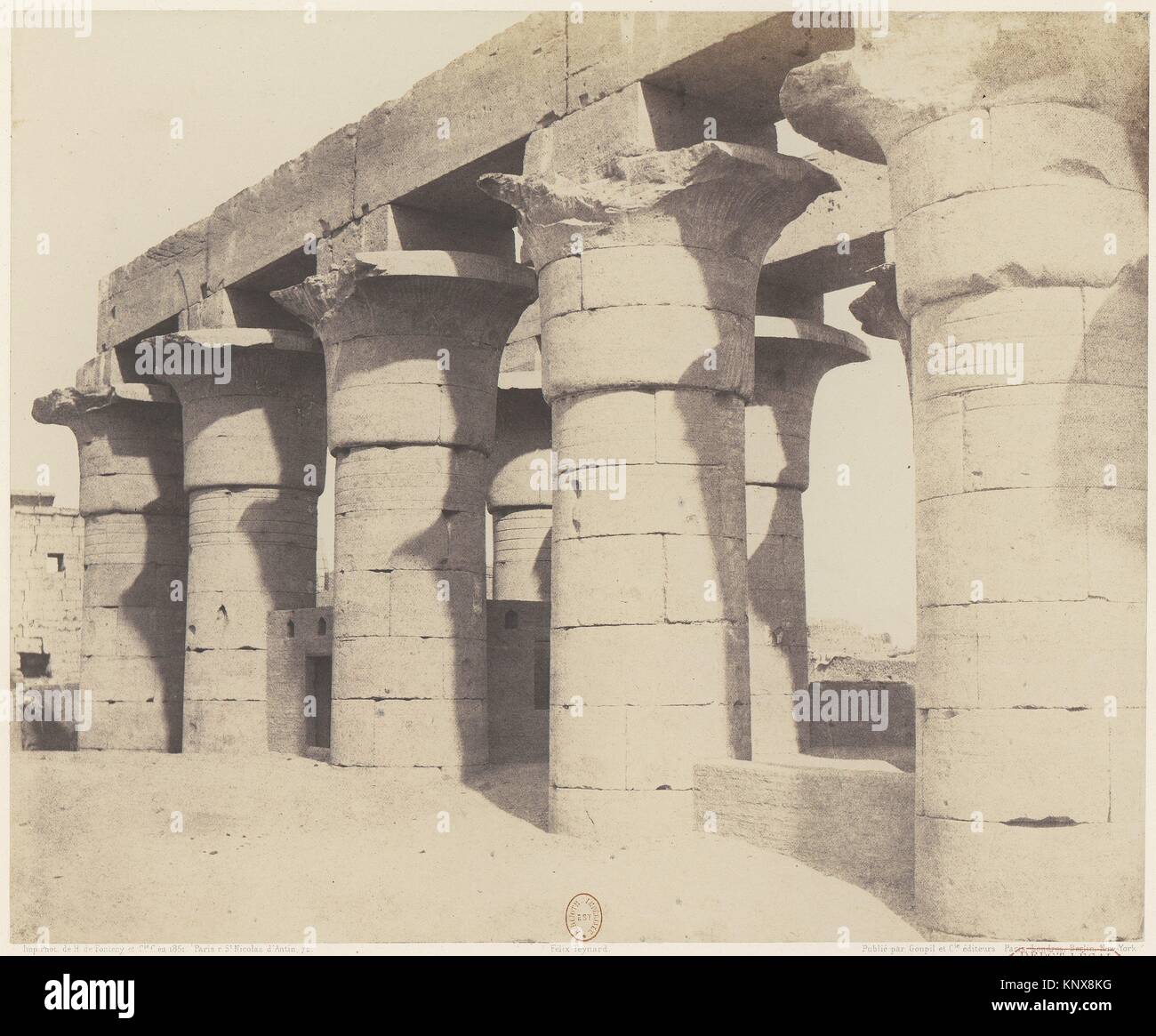 Louksor (Thèbes). Construction Centrale - Grande Colonnade. Artist ...