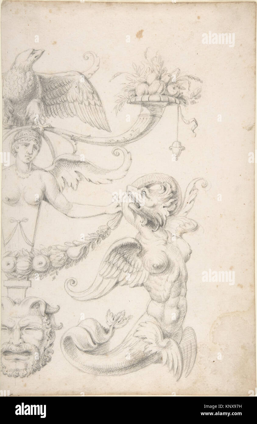 Drawing of a Grotesque after a 16th-century Decorative Relief. MET ...