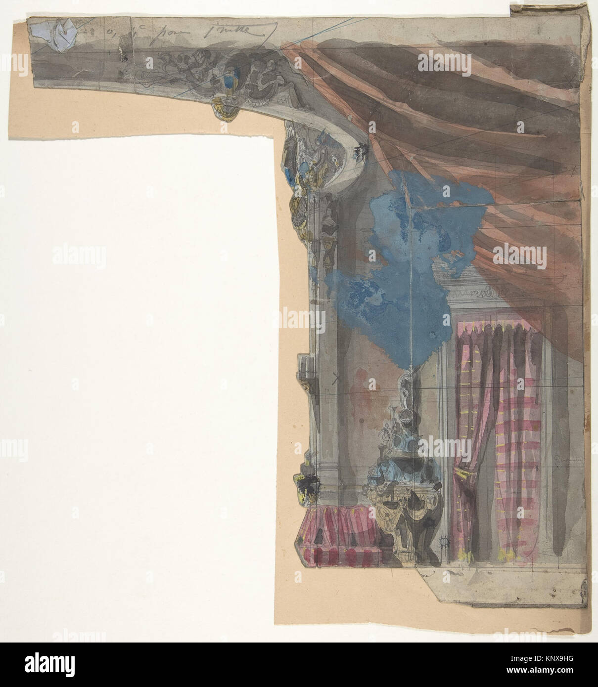 This design illustrates the concept for a stage set at the OpÃ©ra in ...