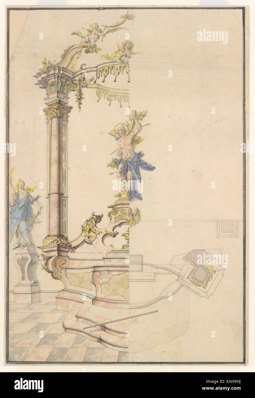 Design for an Altarpiece with a Figure of St. Sebastian MET DP229513 ...