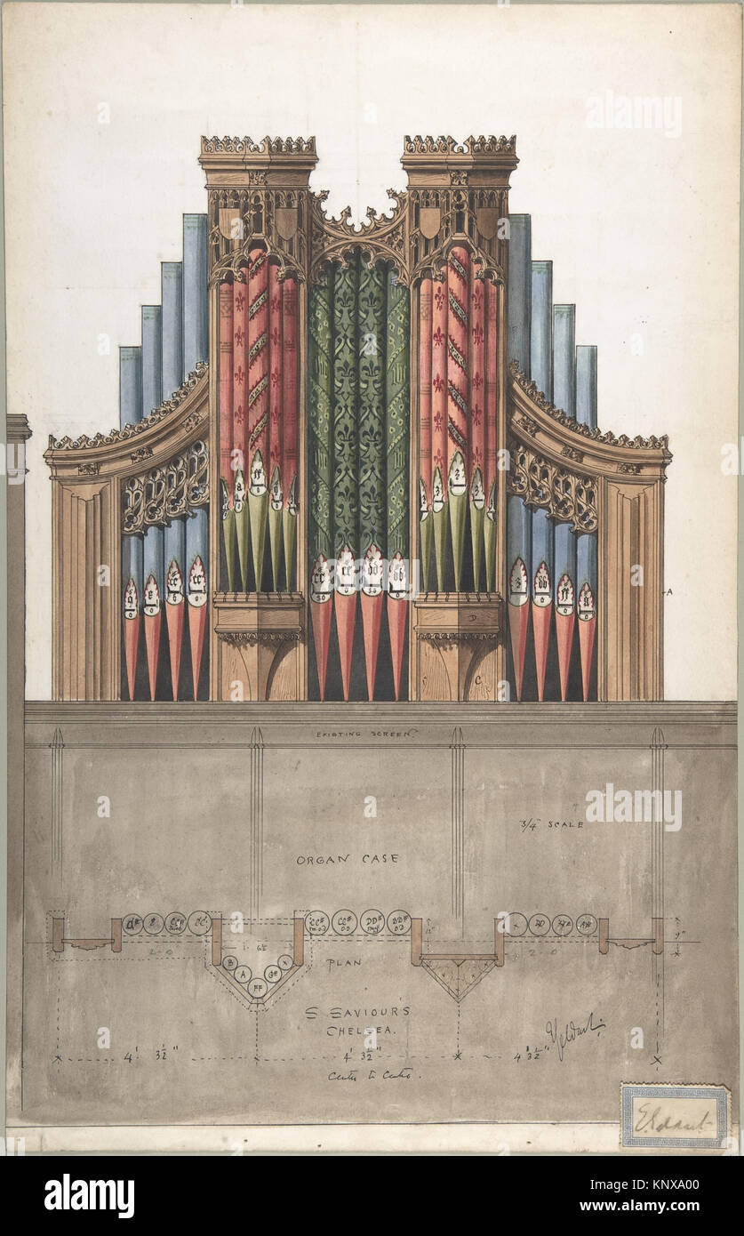 Design for an Organ Case for Saint Saviour's Church, Chelsea, London ...