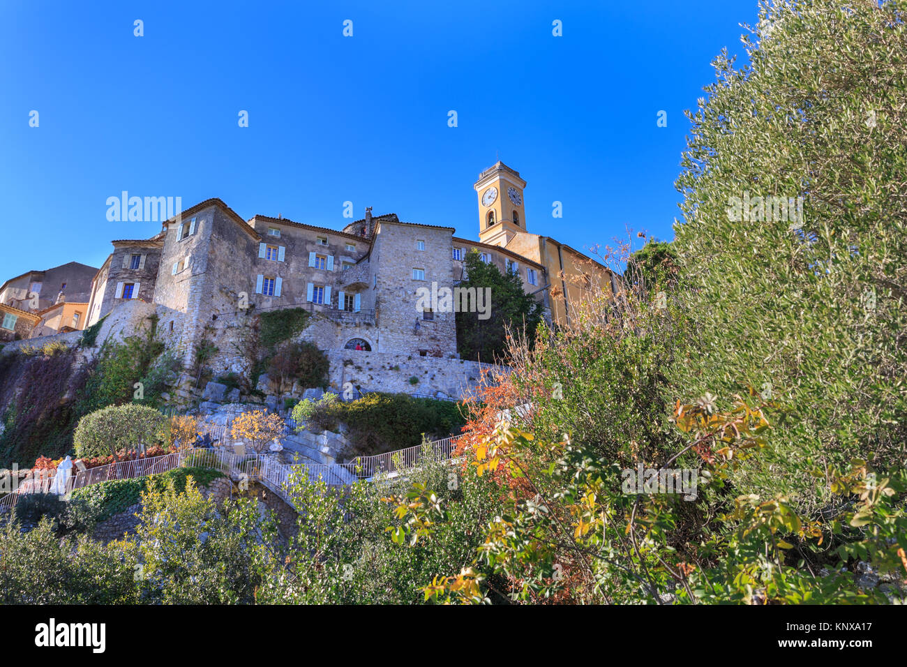 Eze, historic French hillside town on the Cote d'Azur, France Stock ...