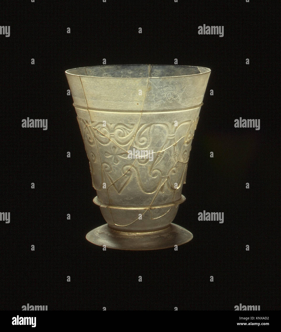 This 9th–10th century Islamic glass beaker, cataloged as MET is1974.45 ...