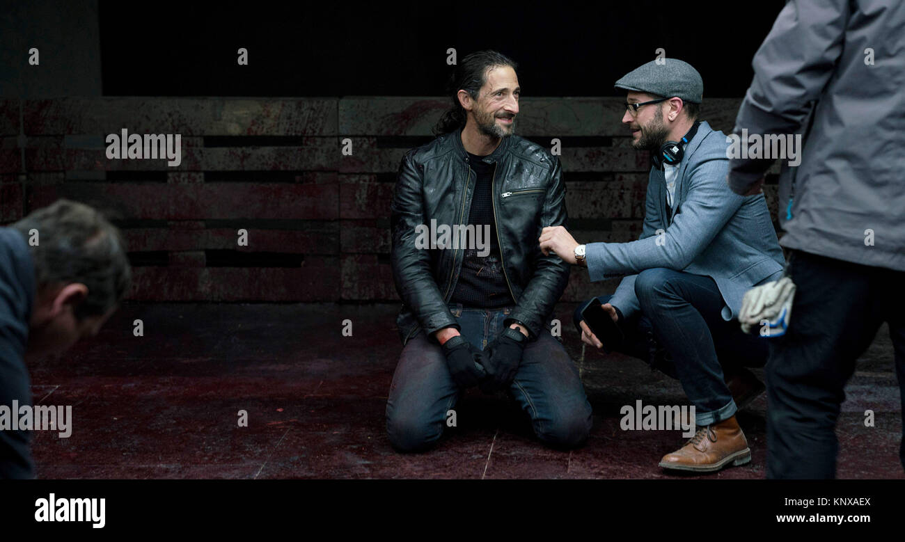 BULLET HEAD, from left, Adrien Brody, director Paul Solet, on-set, 2017 ...