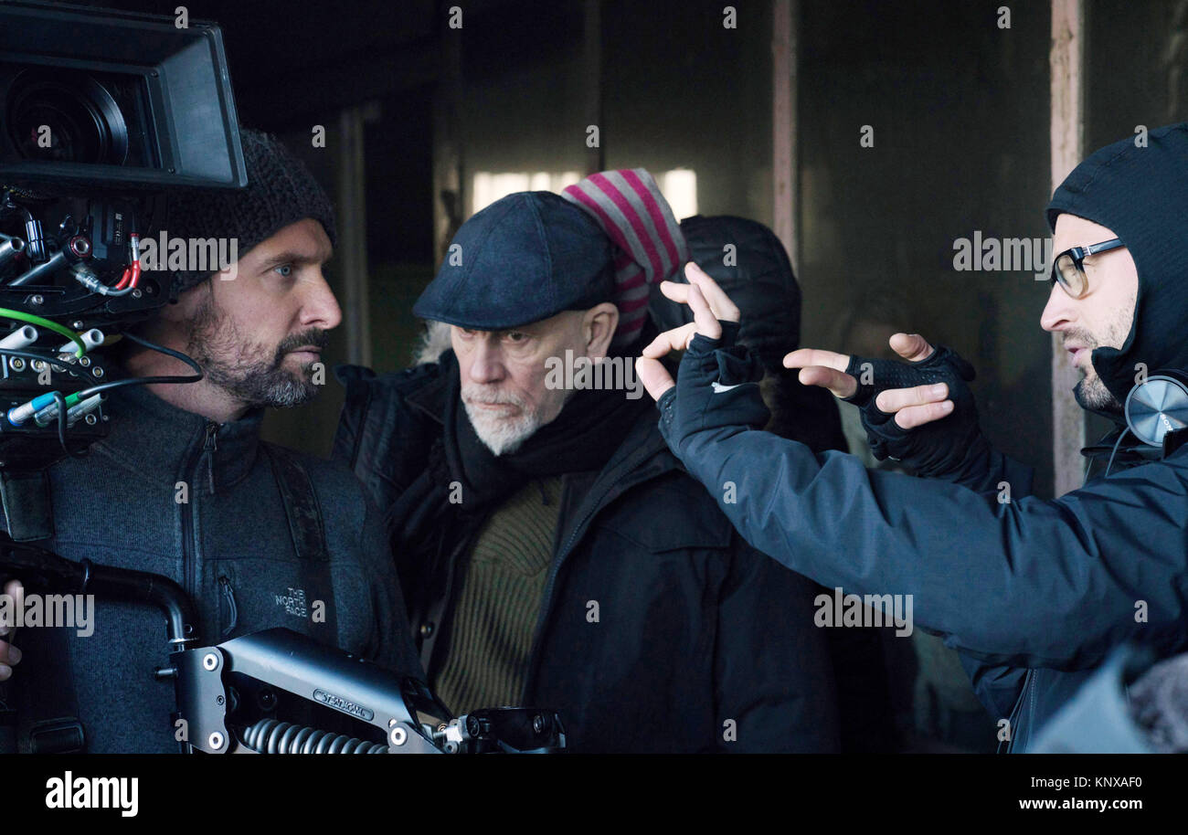 BULLET HEAD, center and right, John Malkovich, director Paul Solet, on ...