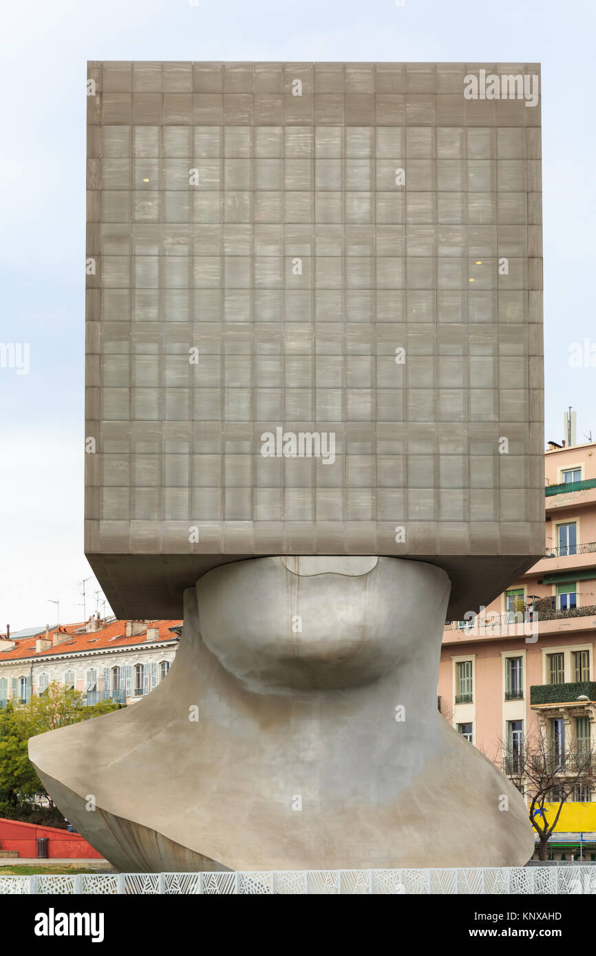 La Tête au Carré, The Square Head sculpture building, a cube shaped ...