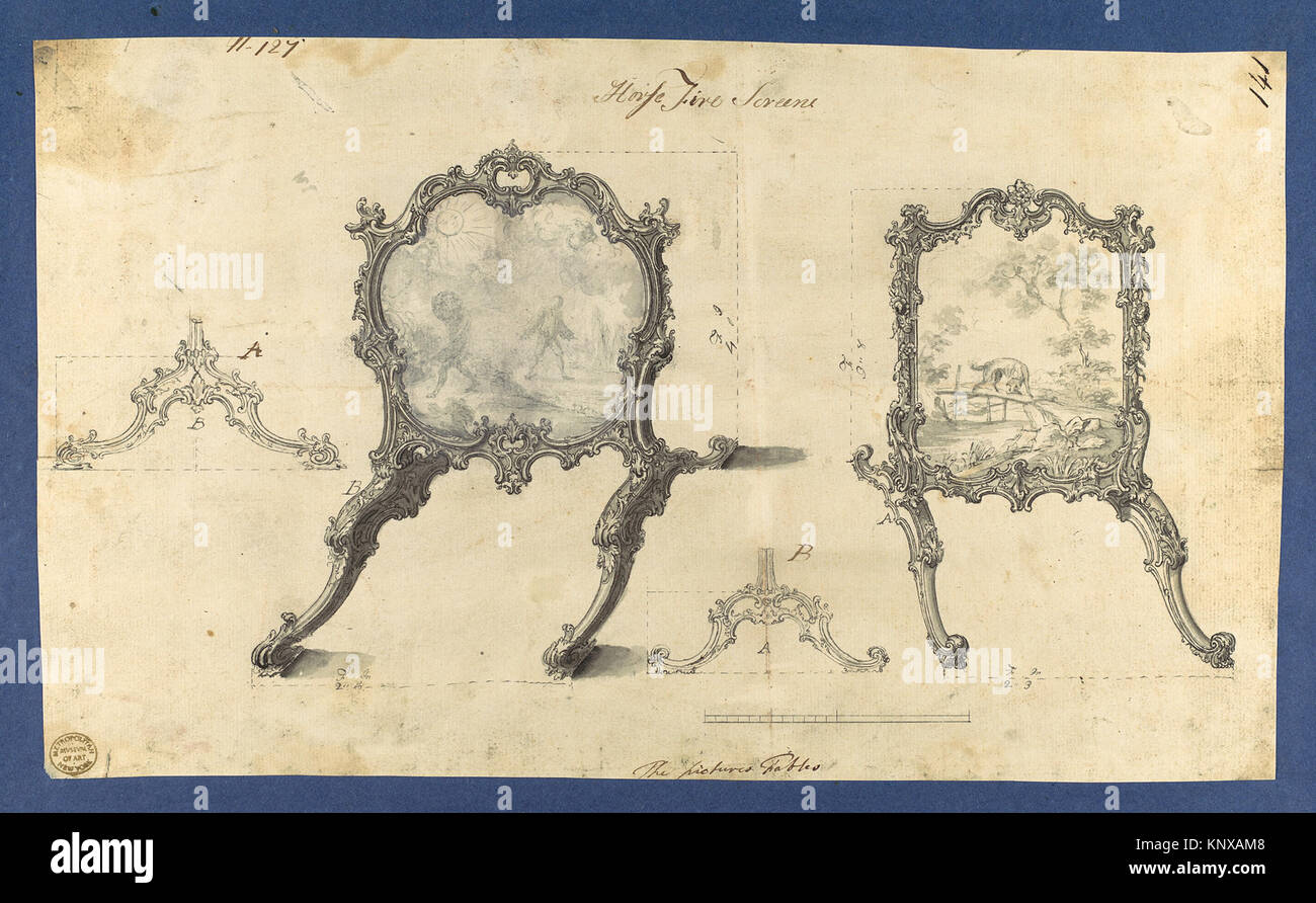 Fire Screens, in Chippendale Drawings, Vol. I MET DP104153 344525 Stock ...