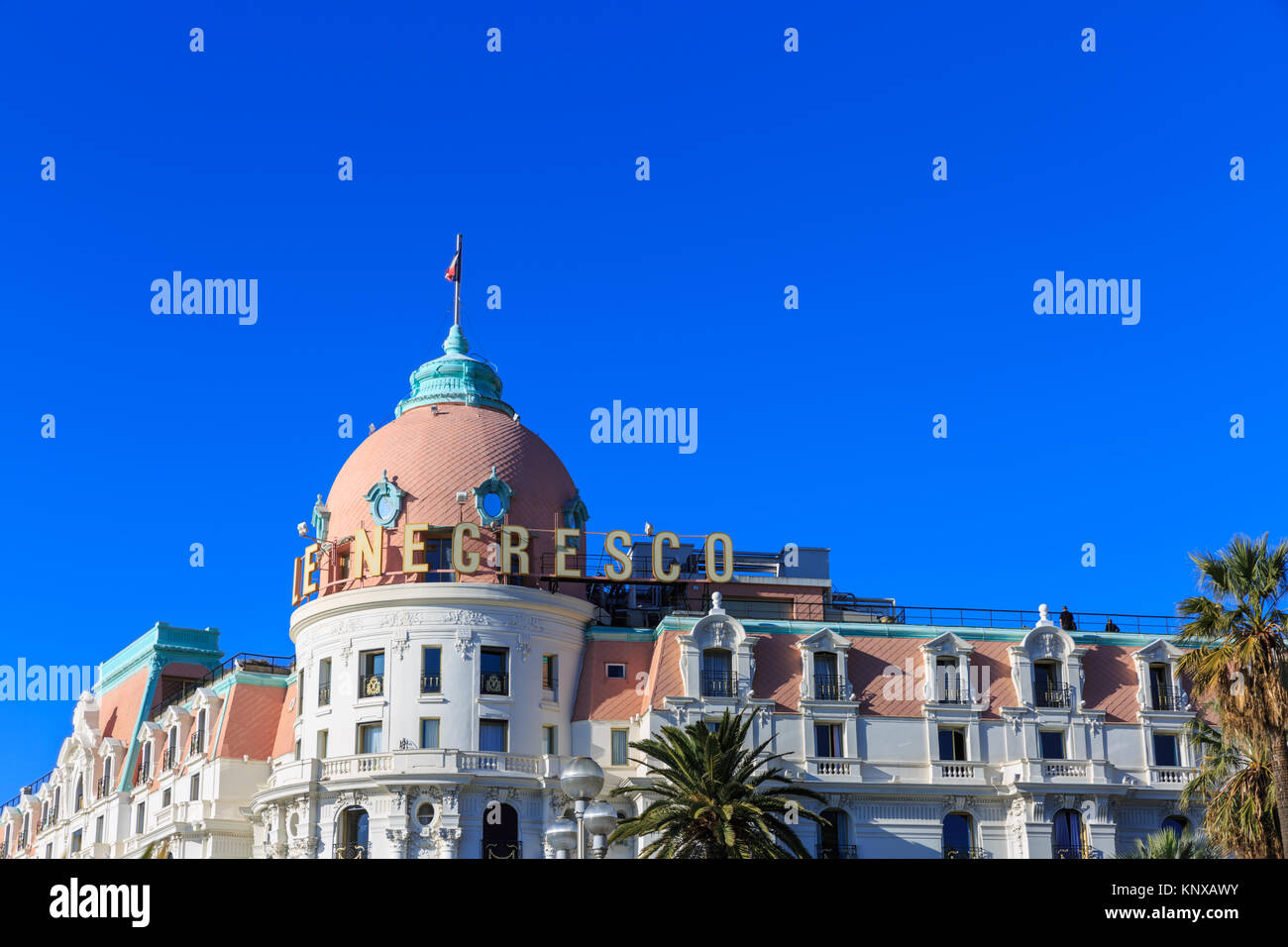 Exterior of Hotel Negresco, Boulevard des Anglais, Nice, Cote d'Azur ...