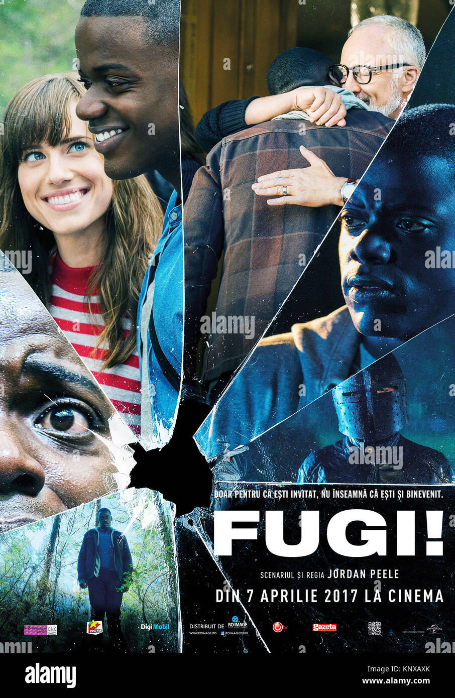 GET OUT, (aka FUGI!), Romanian poster art, clockwise from top left ...