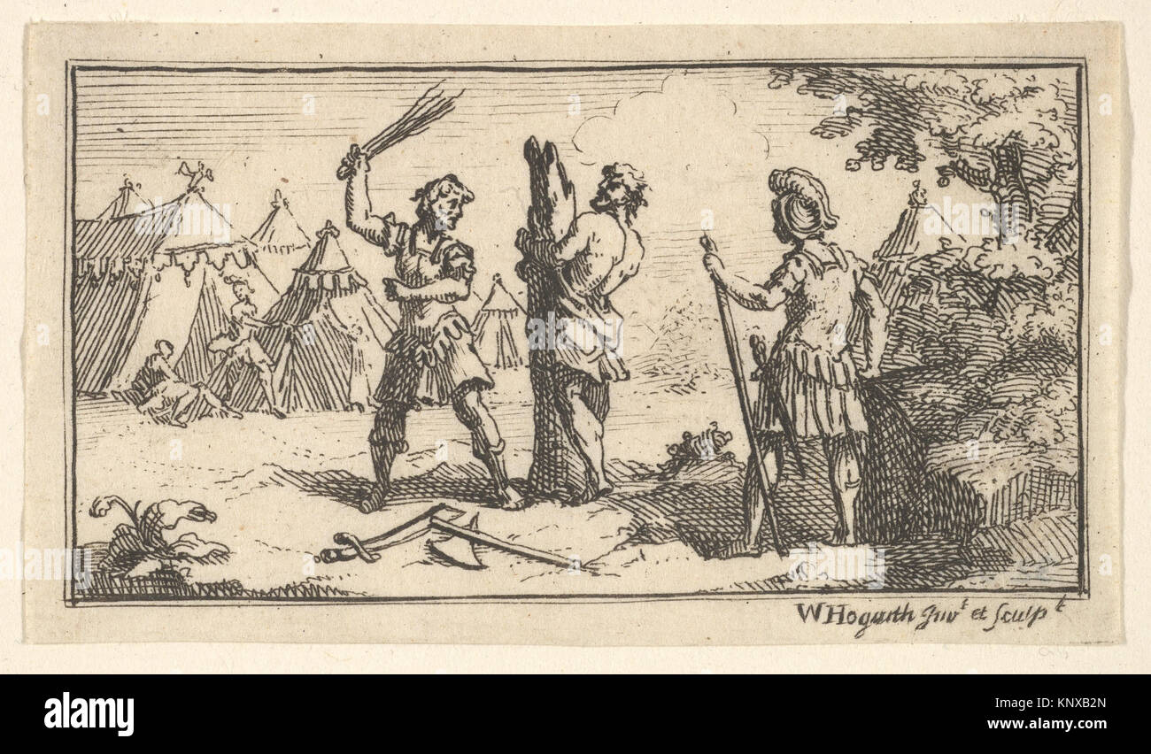 A 1725 illustration of Fustigatio, a Roman military punishment, after ...