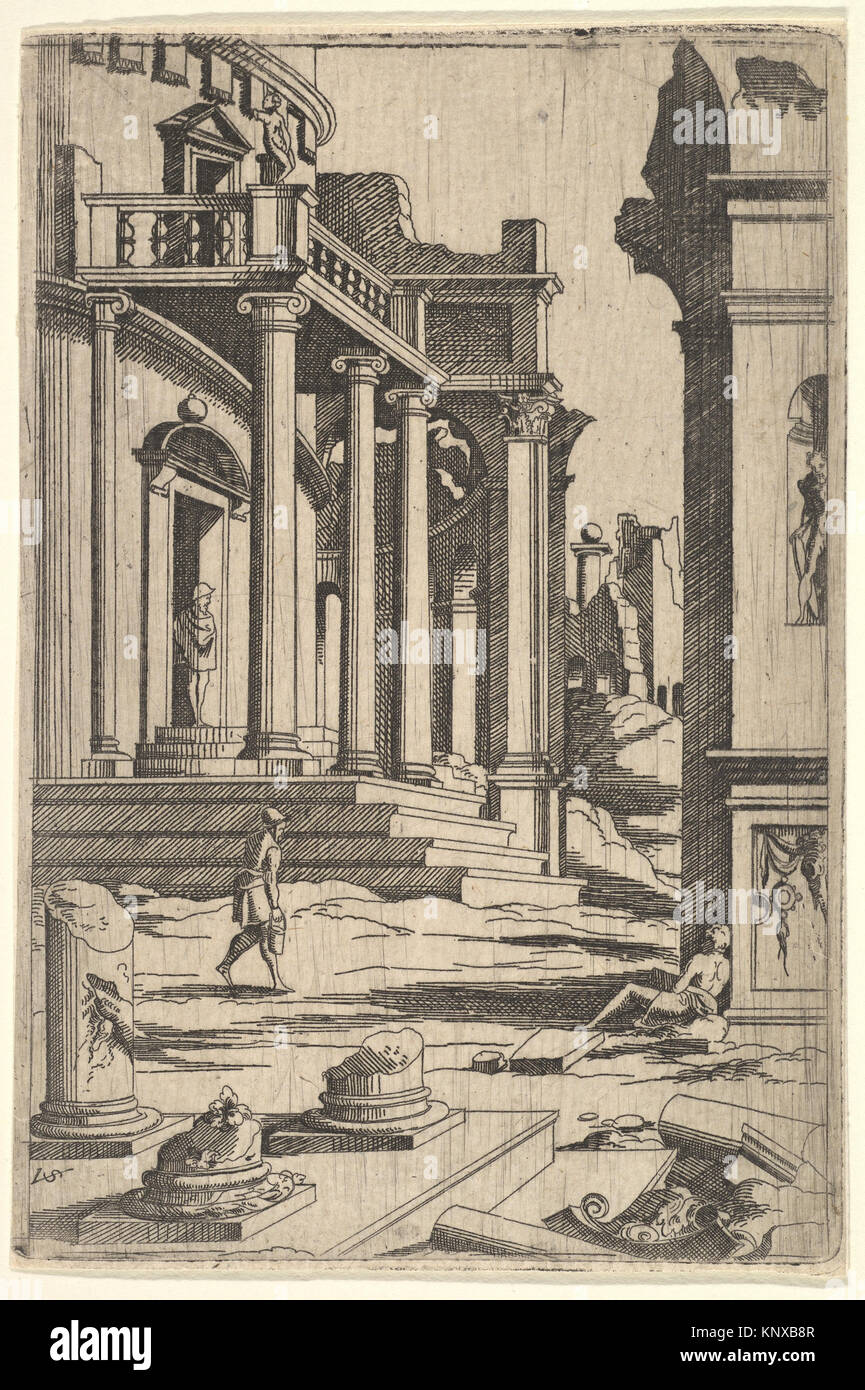 Classizing Landscape with Three Figures, from a series of architectural ...